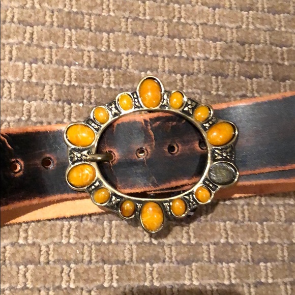 Brave | Accessories | Black Leather Belt With Jewelled Buckle | Poshmark